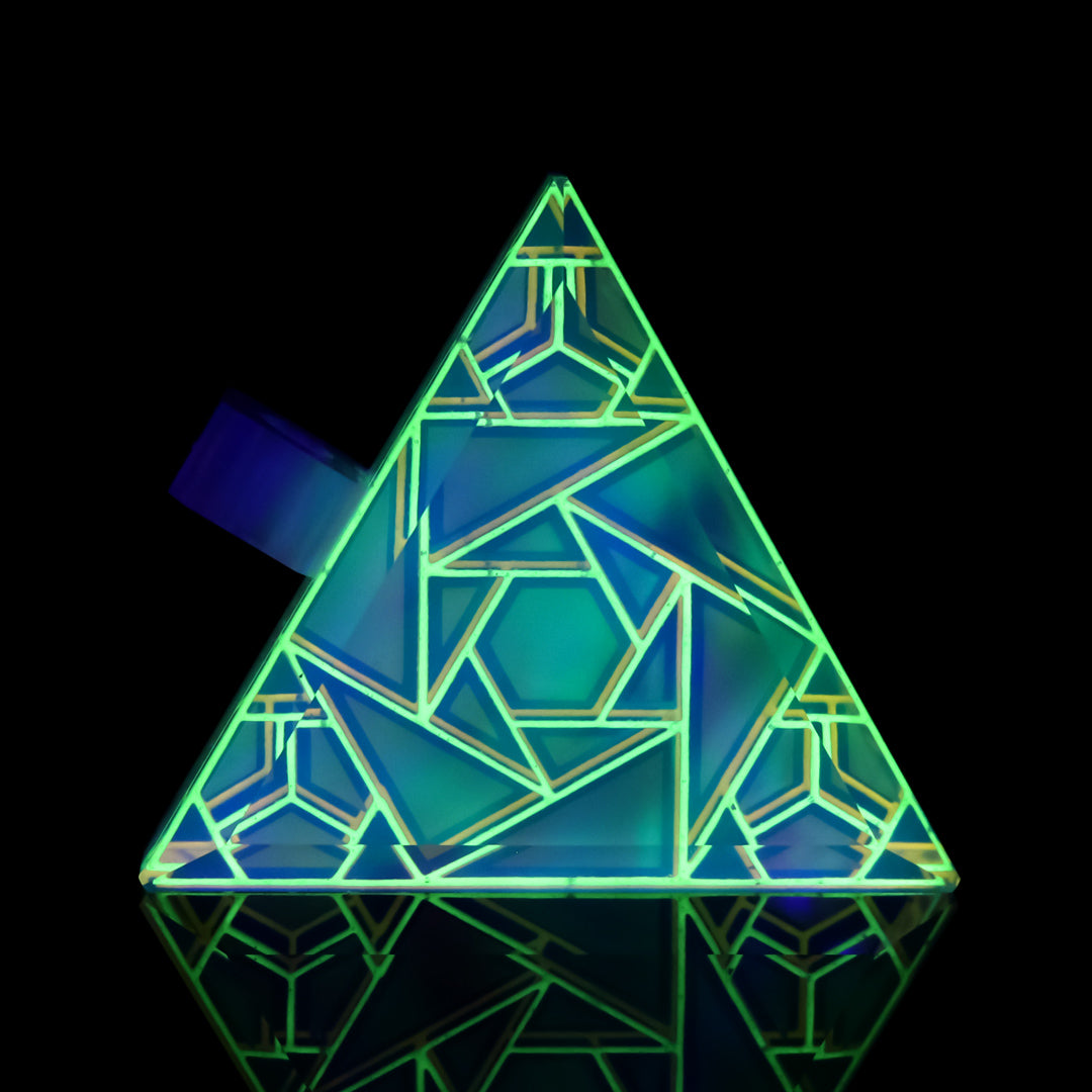 Cosmic Aurora UV Opal Triangle Pendant – KravinGlass