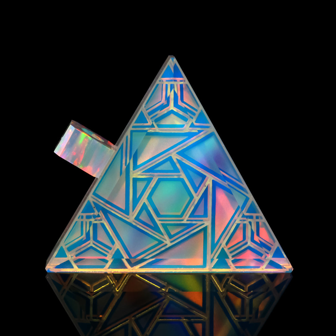 Cosmic Aurora UV Opal Triangle Pendant – KravinGlass