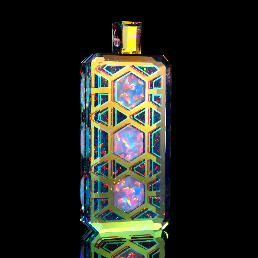 Socketed Hexagon Opal Tablet Pendant – KravinGlass