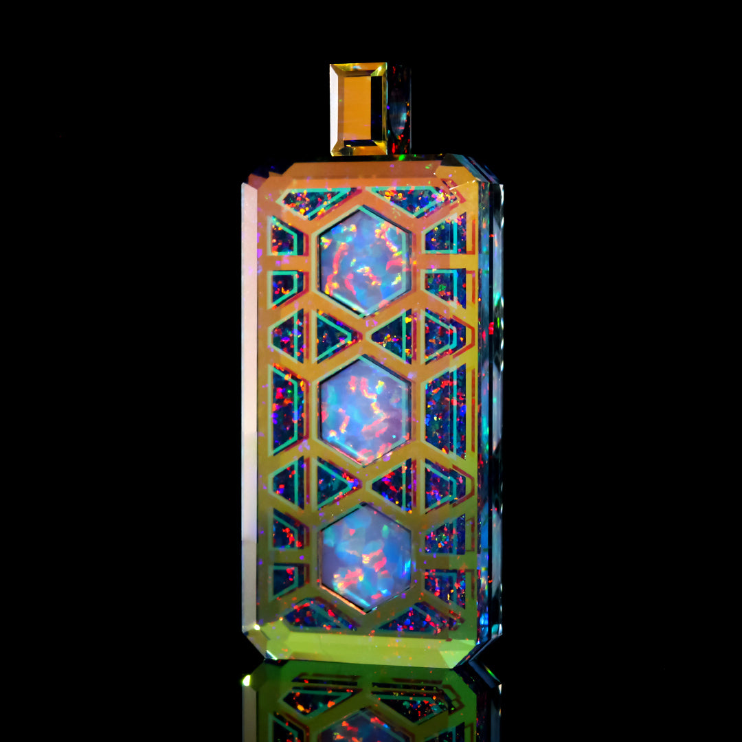 Socketed Hexagon Opal Tablet Pendant – KravinGlass