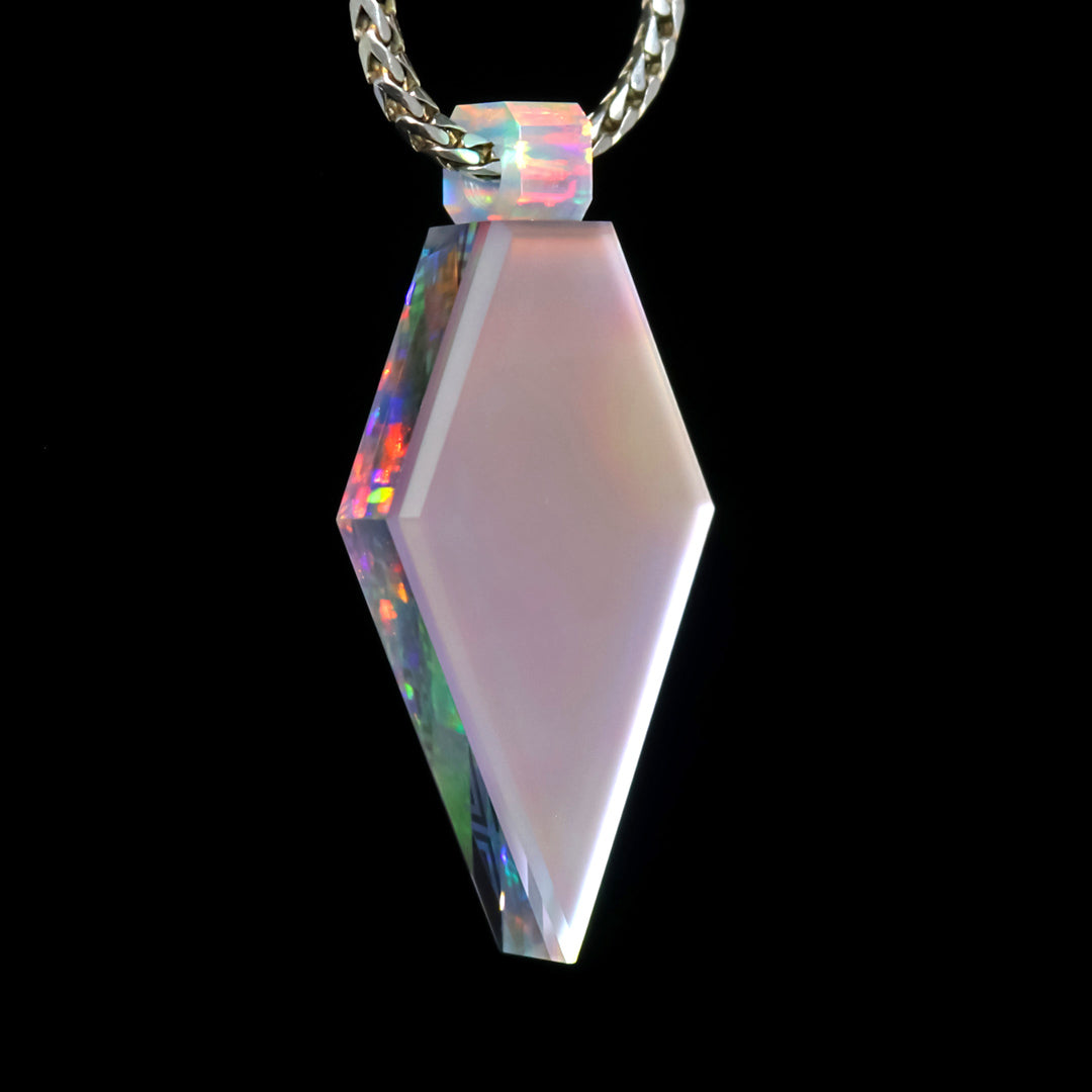 Faceted Hologram Crystal Pendant – KravinGlass