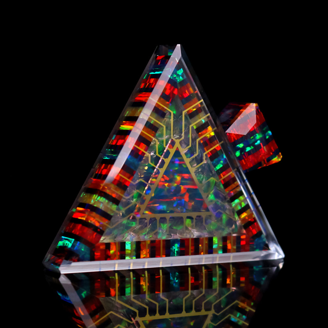 Opal Fusion Core Triangle Pendant – KravinGlass