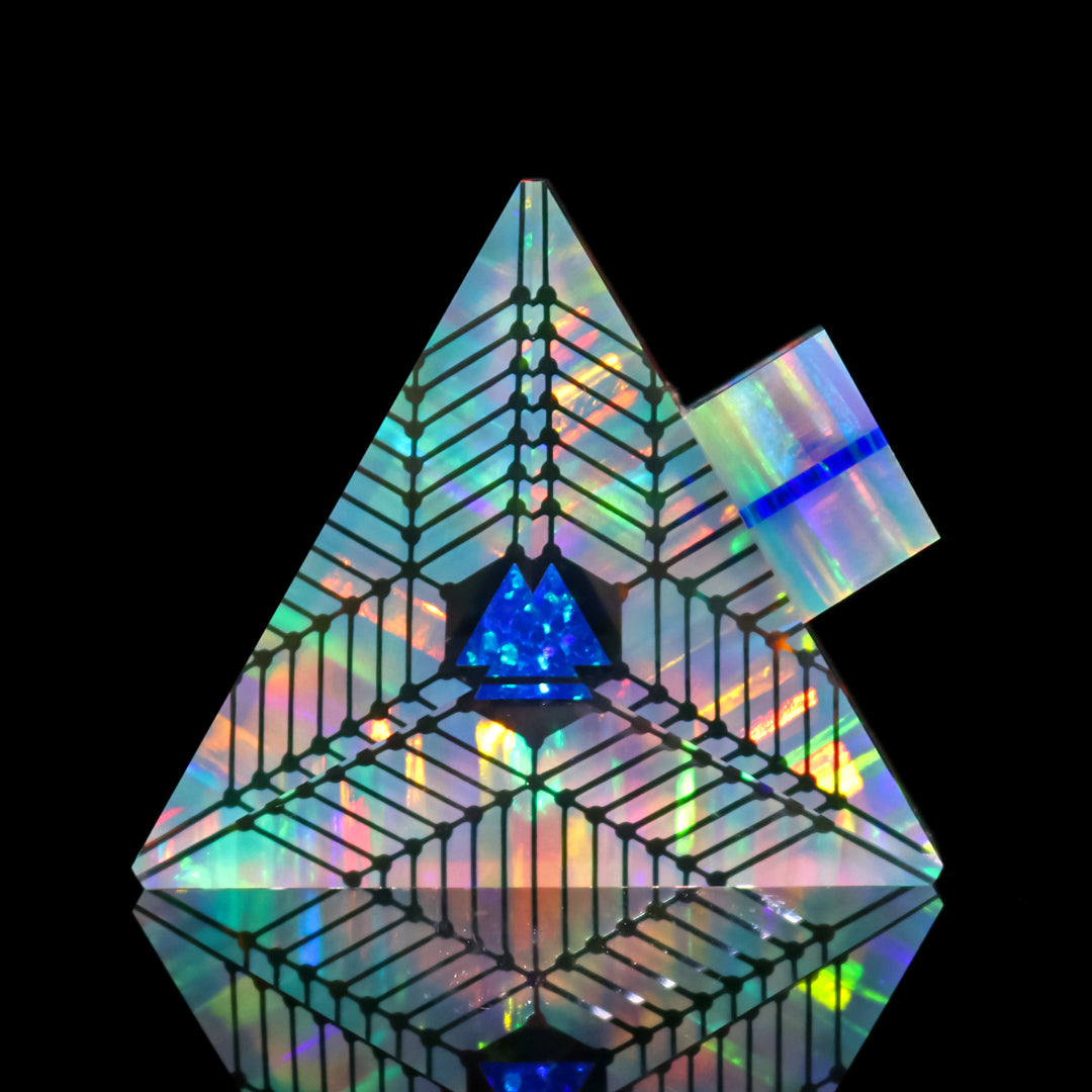 Faceted Opal Fire Triangle Pendant – KravinGlass