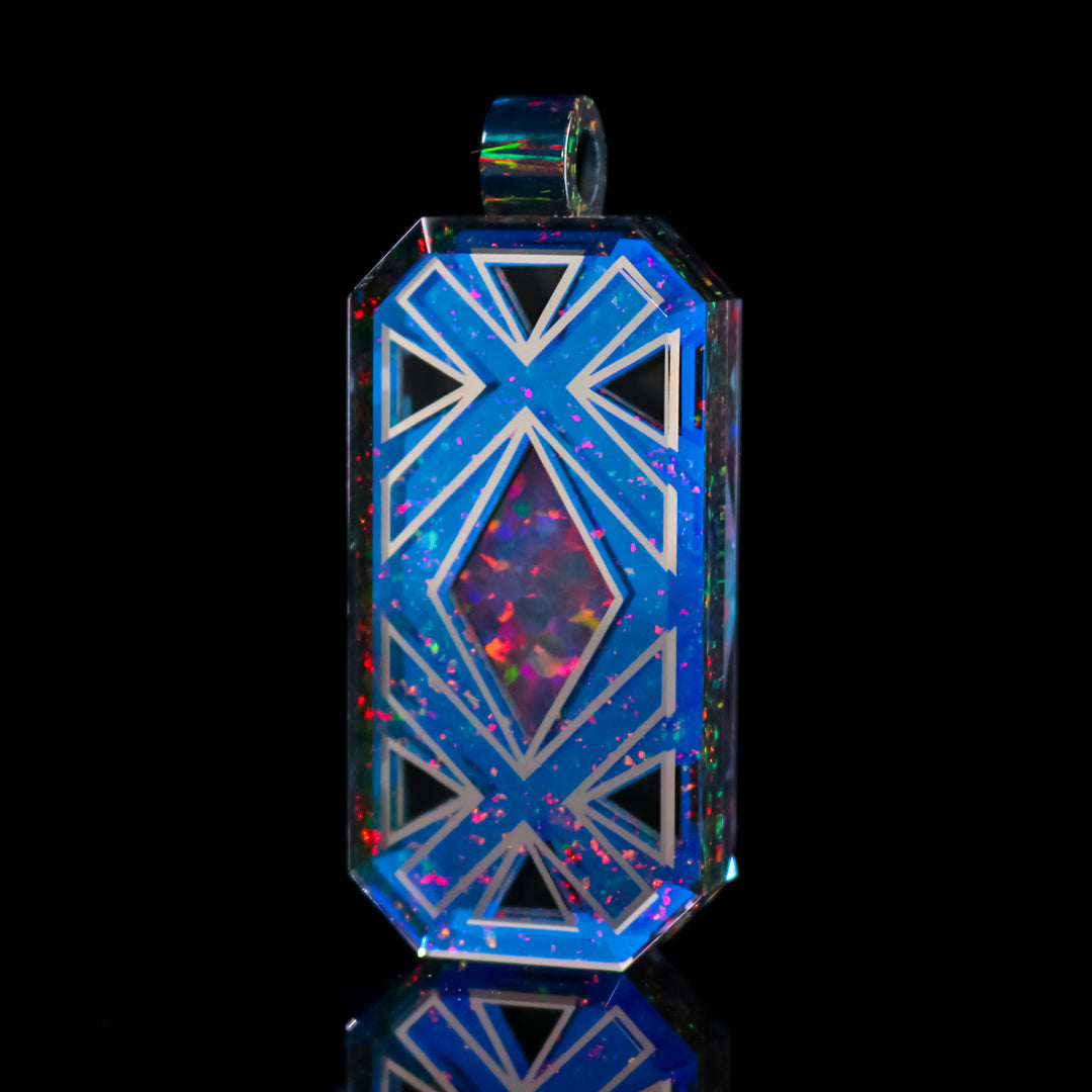 Silver Blue Socketed Opal Tablet – KravinGlass