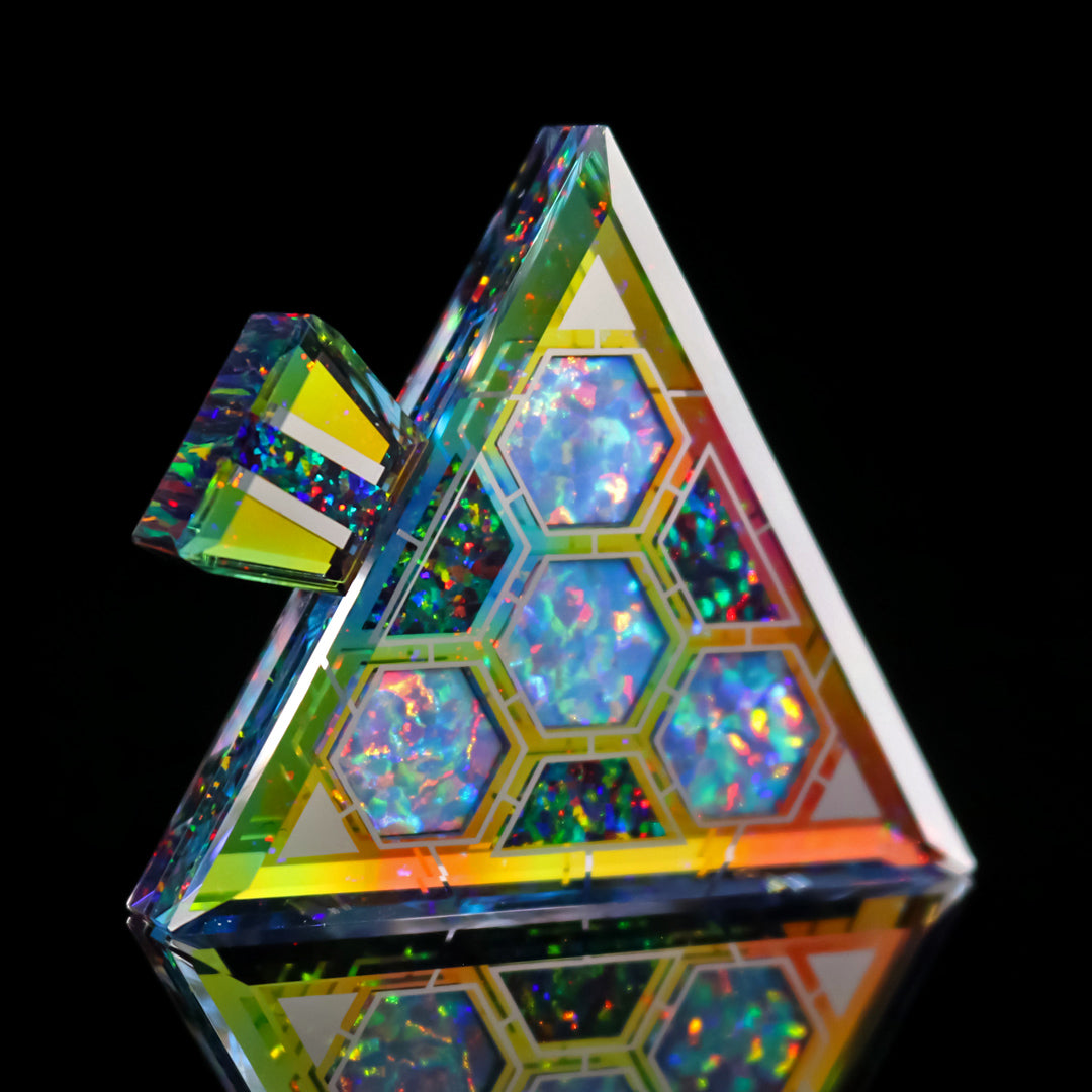 Socketed Hexagon Opal Triangle Pendant – KravinGlass