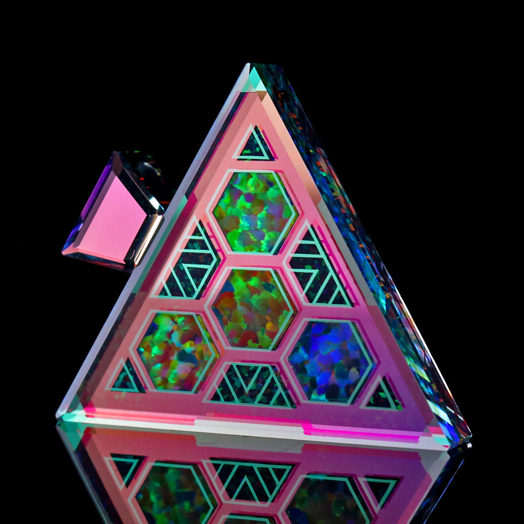 Socketed Hexagon Opal Triangle Pendant – KravinGlass