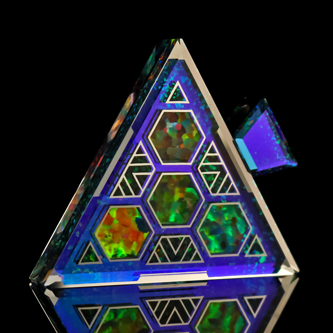 Socketed Hexagon Opal Triangle Pendant – KravinGlass