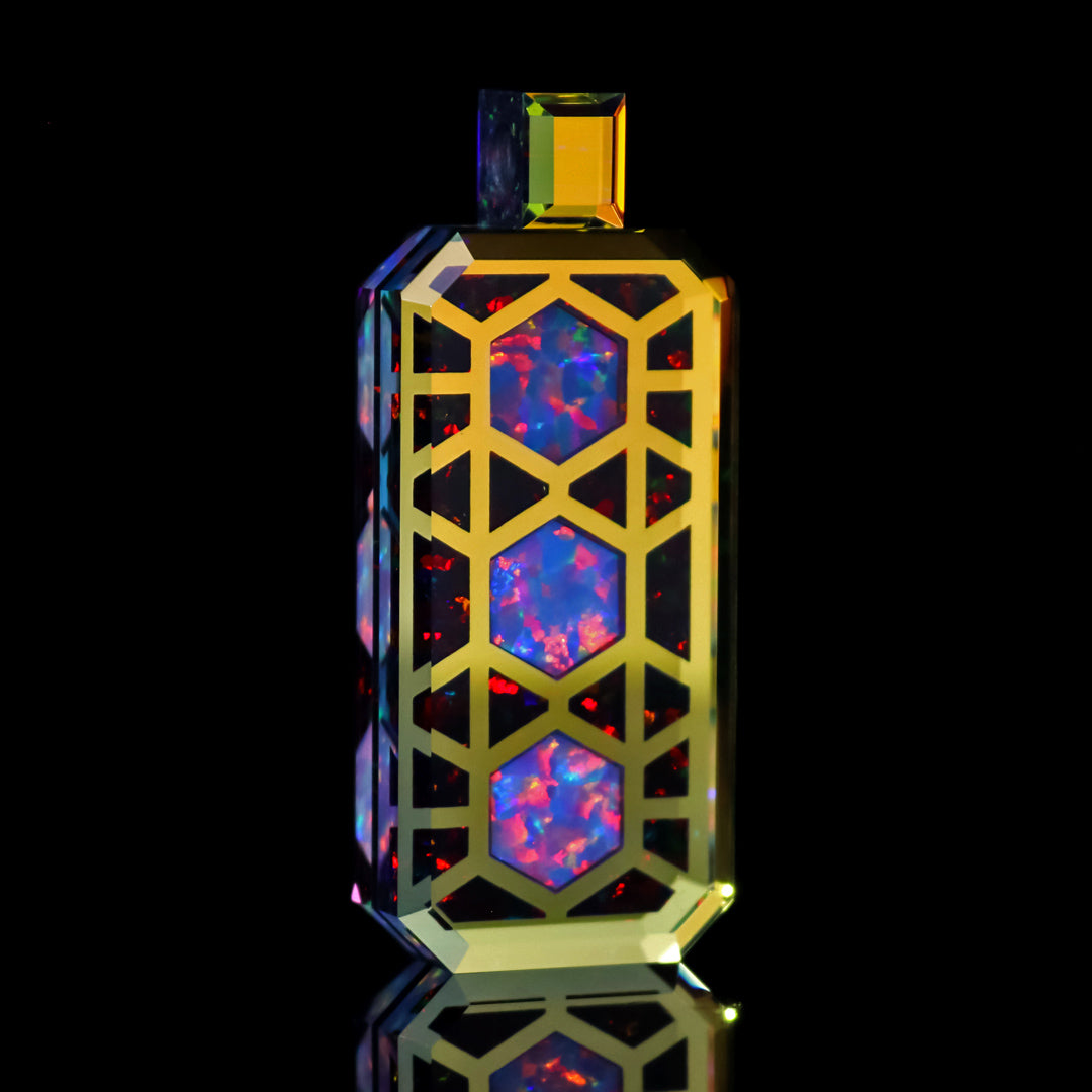 Socketed Hexagon Opal Tablet Pendant – KravinGlass