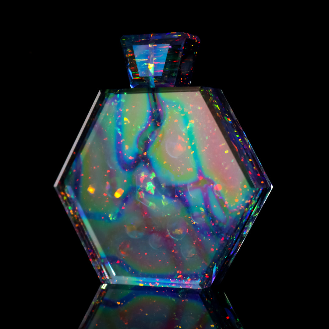 Socketed Hexagon Opal Amulet – KravinGlass