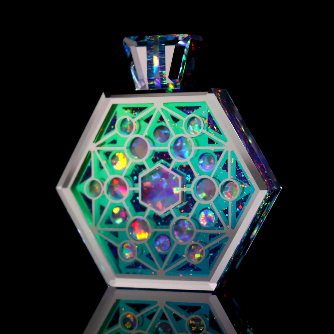 Socketed Hexagon Opal Amulet – KravinGlass