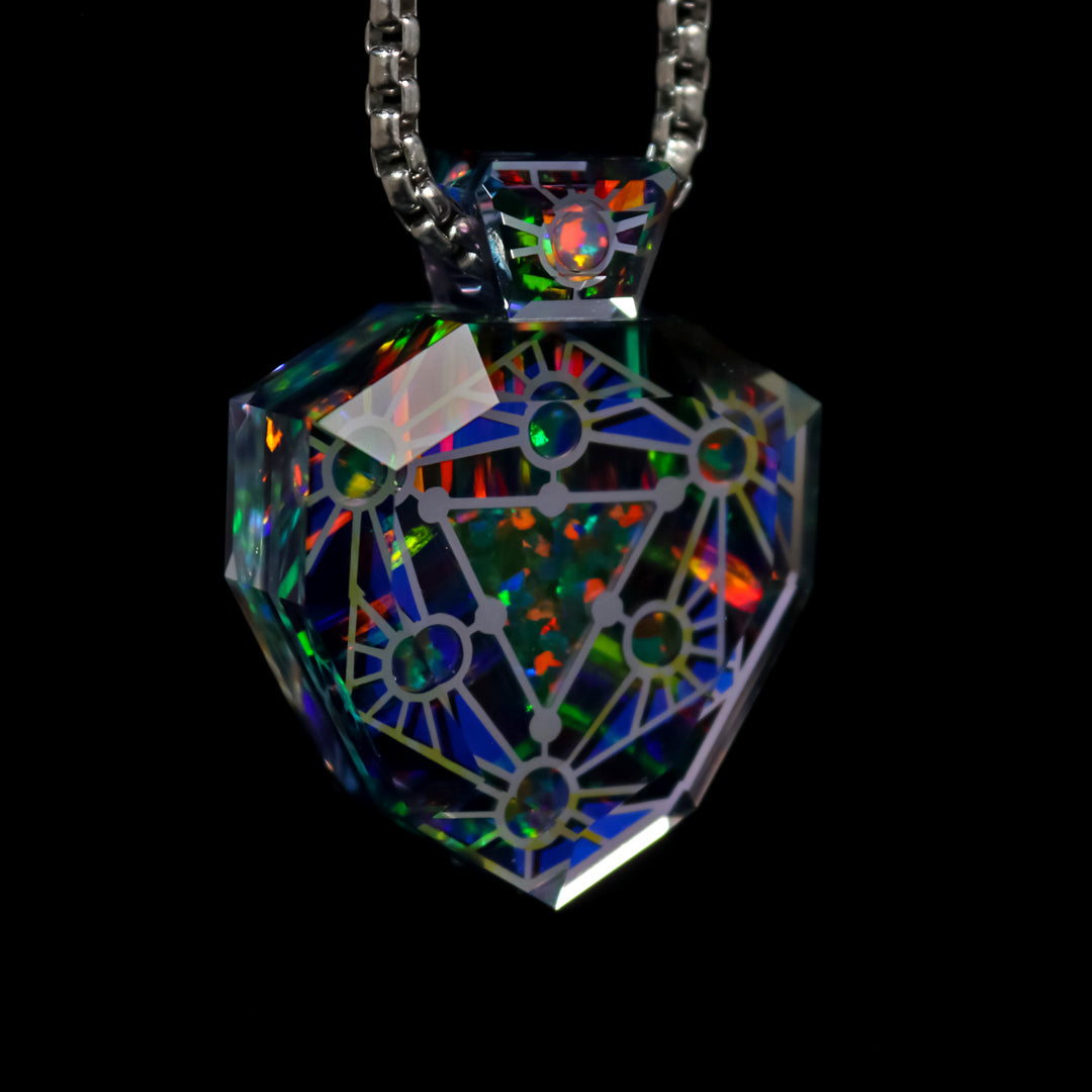 Socketed Opal Shield Amulet – KravinGlass